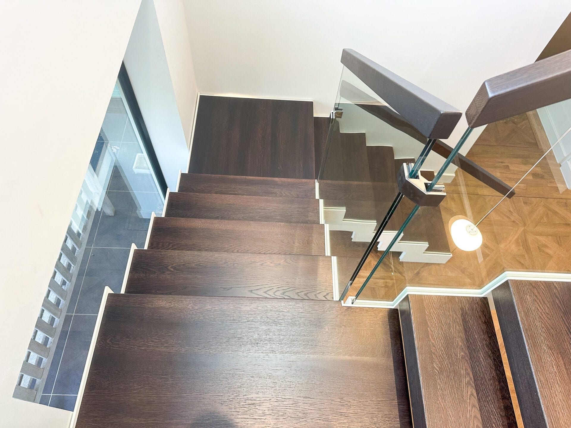 White Metal Zig Zag Staircase